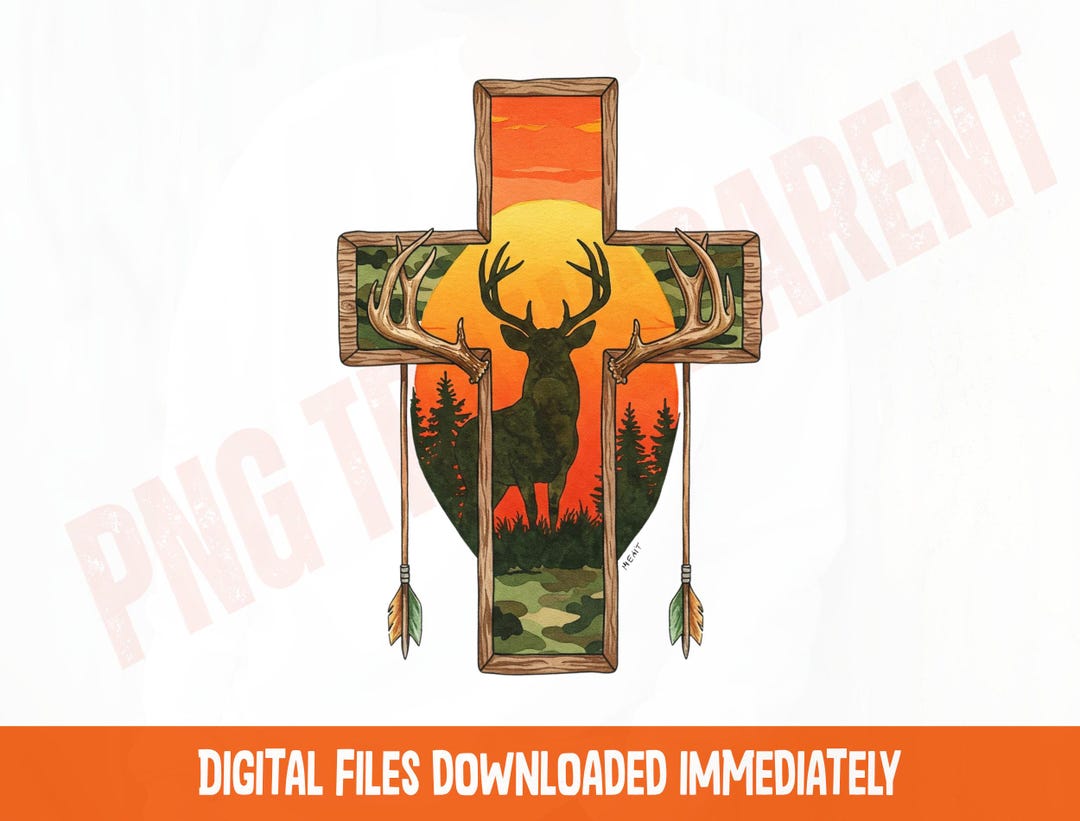 Rustic Deer Cross PNG: Hunting Sublimation Design (digital Download) - Etsy