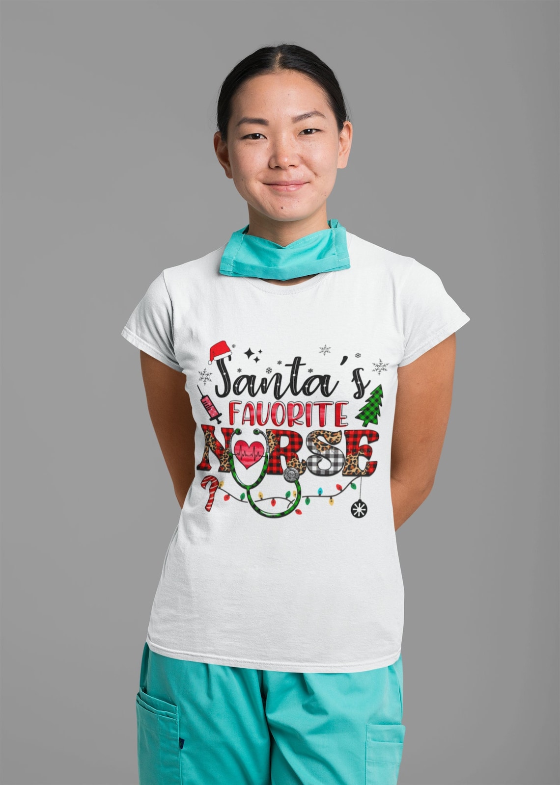 Santa's Favorite Nurse Christmas PNG Nurse Png Nurse - Etsy