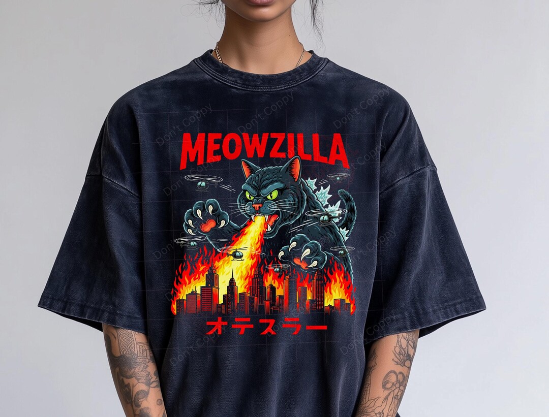 Meowzilla Cat PNG, Godzilla Cat Png, Funny Cat Gift, Kaiju Cat Art ...