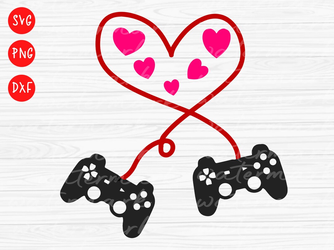 Video Gamer Valentines Day Svg Video Game Controllers Heart - Etsy