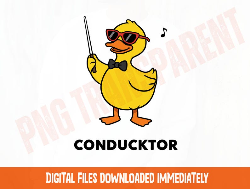 Conducktor Duck PNG: Duck Svg Funny Orchestra Conductor (digital File ...