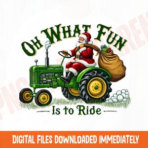 Christmas Tractor Png, Santa Riding Tractor Sublimation Png, Funny ...