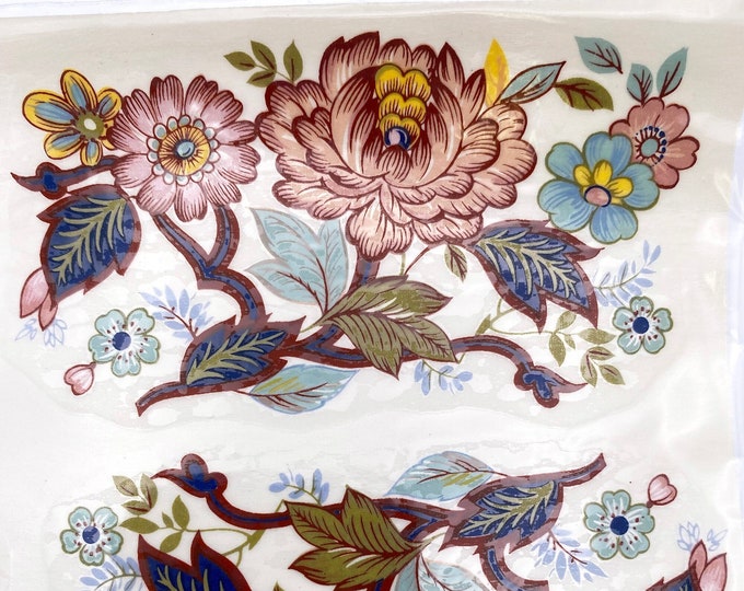 Vintage Ceramic Decals: Stylized Jacobean Floral, Water-mount, Kiln ...