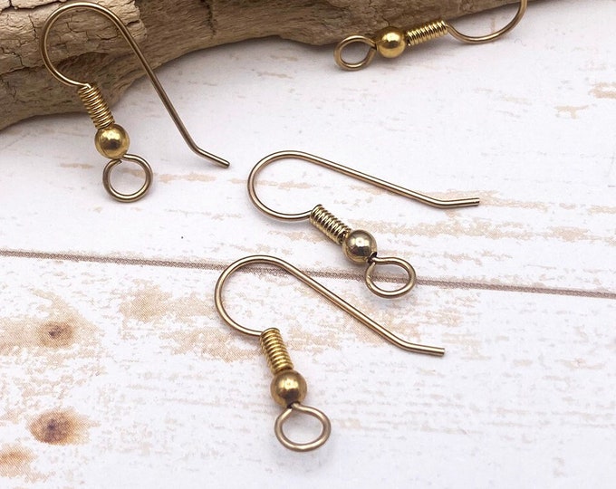 Gold-filled French Hook Earring Wires: Vintage Jewelry Supplies (lot of ...