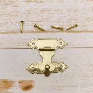 Mini Snap Catch Hasp for Small Boxes: Brass-plated Hinges & Pins, Craft ...