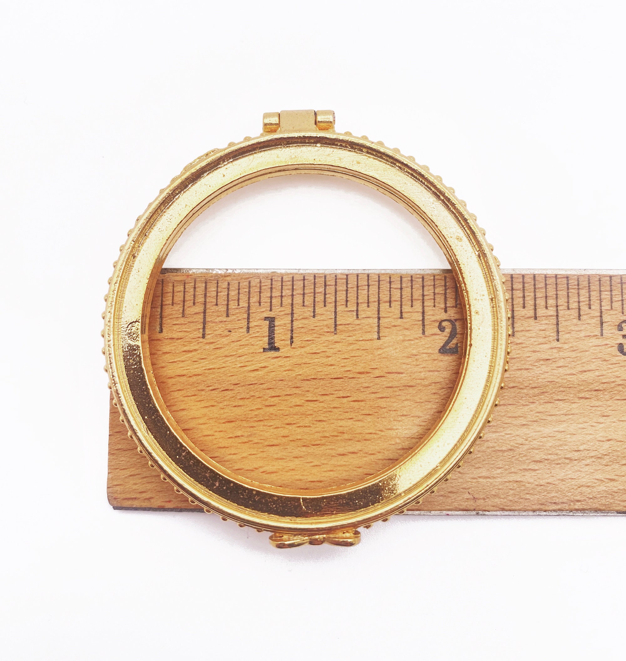 Circular Hinge for Round Boxes 2" Diameter: Gold Finish Cast Metal ...