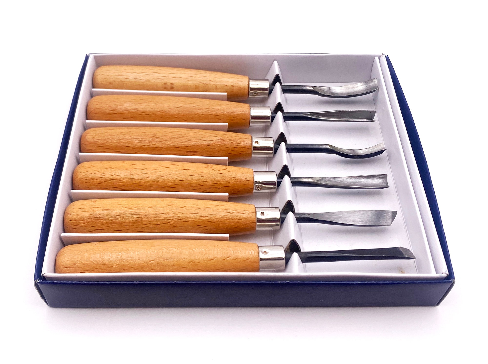 Wood Carving Tool Kit for Beginners: 6 Piece Collection, Steel Blades ...