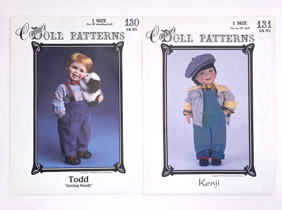 Vintage Connie's Doll Patterns: Outfits for 18" Dolls, Todd & Kenji - Etsy