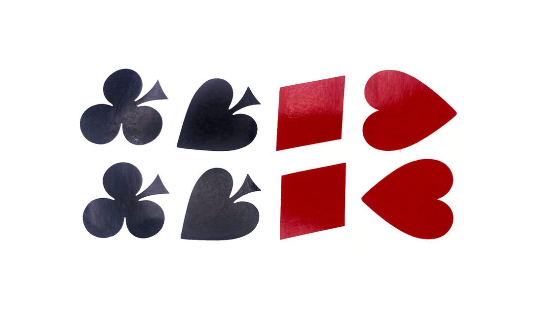 Poker Symbols Ceramic Decals: Vintage Water-mount, Kiln-fire (lot of 24 ...