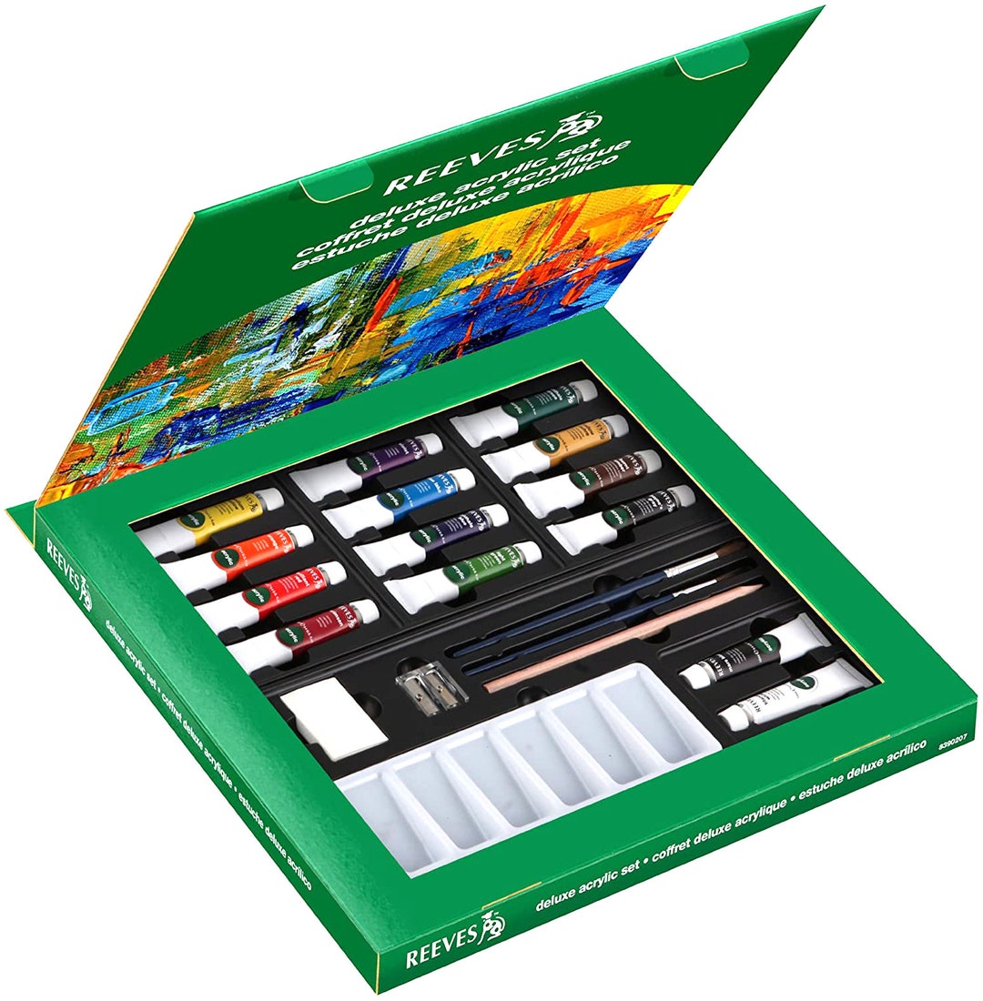 Deluxe Acrylic Art Set, 20 Pieces: REEVES Acrylic Paints for Every ...