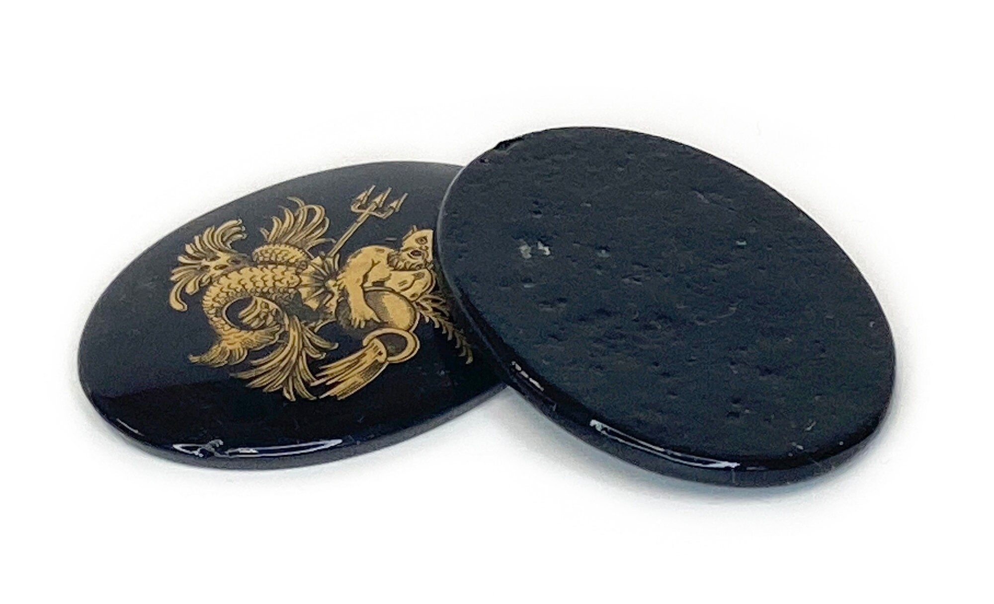 ZODIAC Signs Large Cabochons: Vintage Black Glass Oval - Etsy