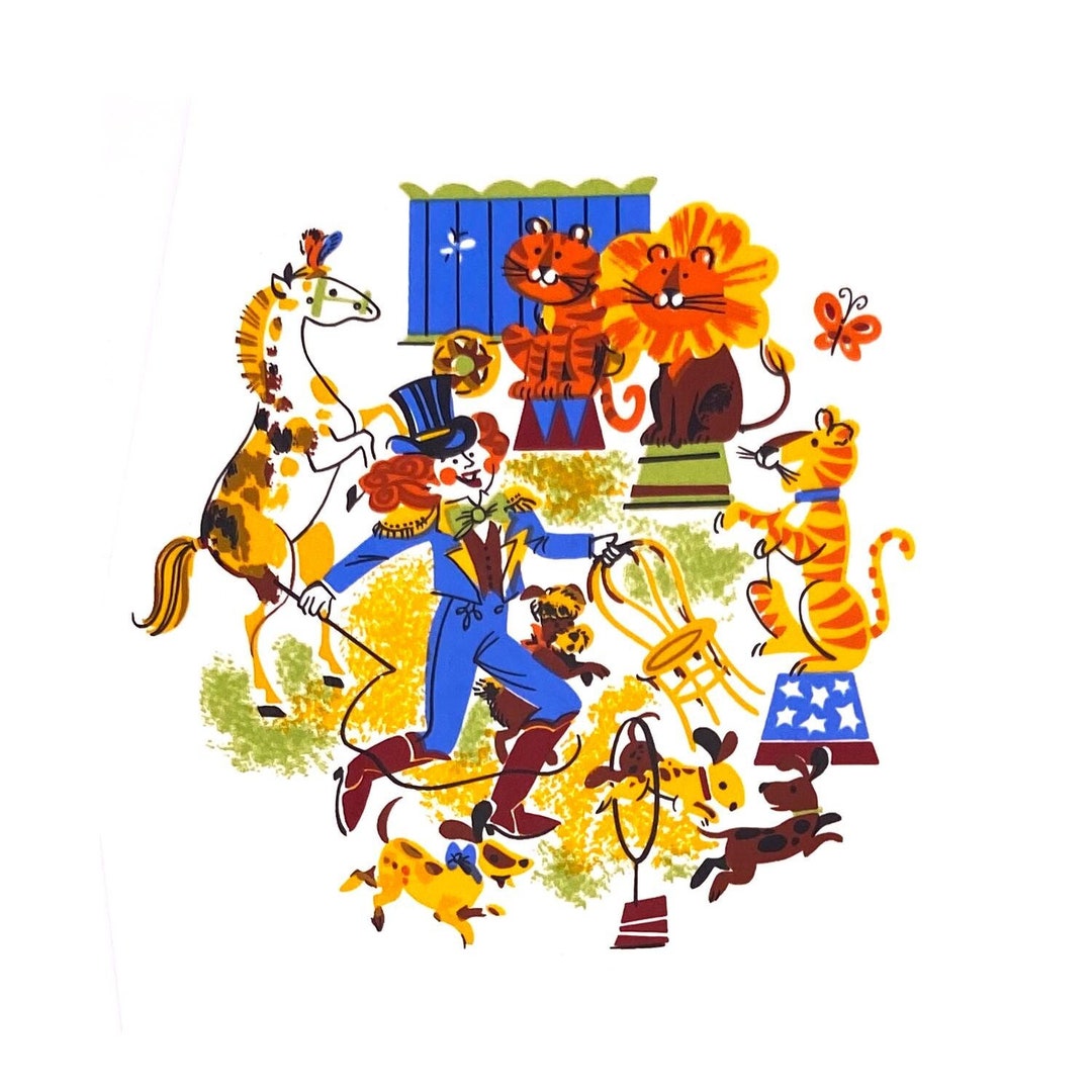 Children's "circus Scenes" Ceramic Decals: Vintage Water-mount, Kiln ...