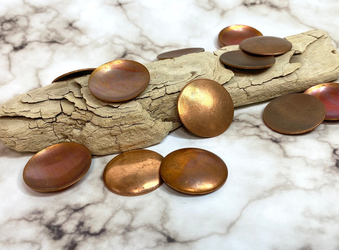 Round Copper Dome Inserts 1-1/8" Diameter: Stamped Metal Assemblage ...