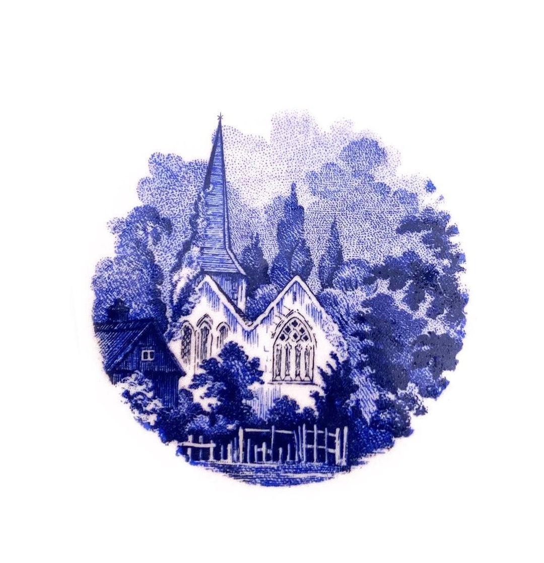 Blue Delft Church 1-1/2" Ceramic Decal: Vintage Water-mount Decals ...