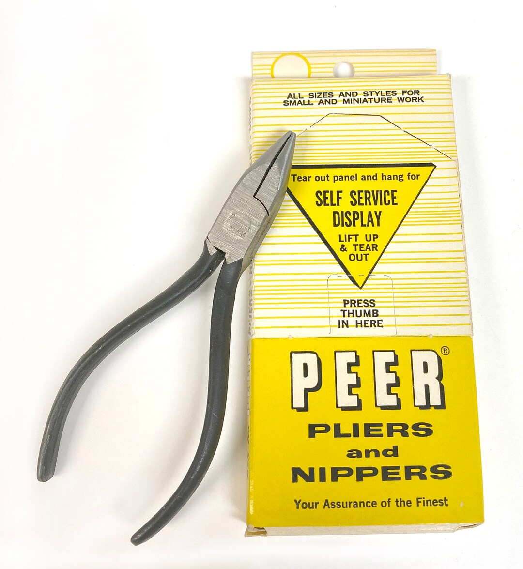 Vintage Pliers Nippers, Chain Nose Serrated Jaws: "peer" Brand No. 36 ...