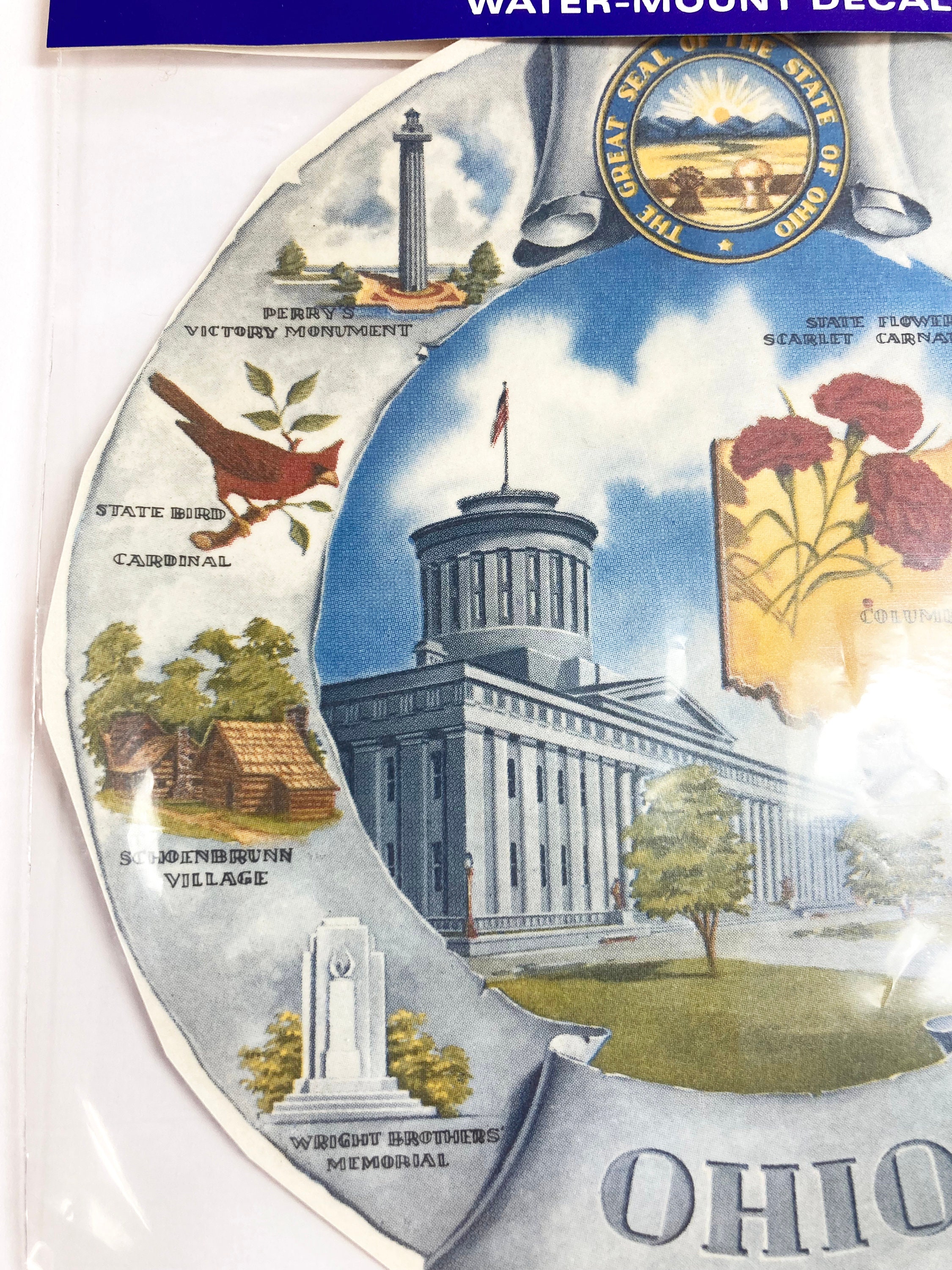 Vintage Ceramic Decal: state Emblem of Ohio - Etsy