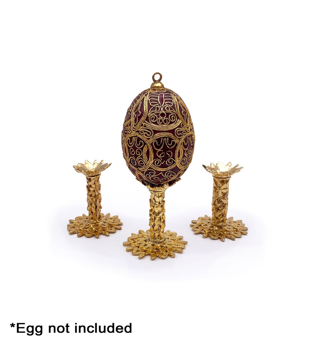 Fancy Display Stands for Decorative Eggs and Spheres: Cast Metal Gold ...