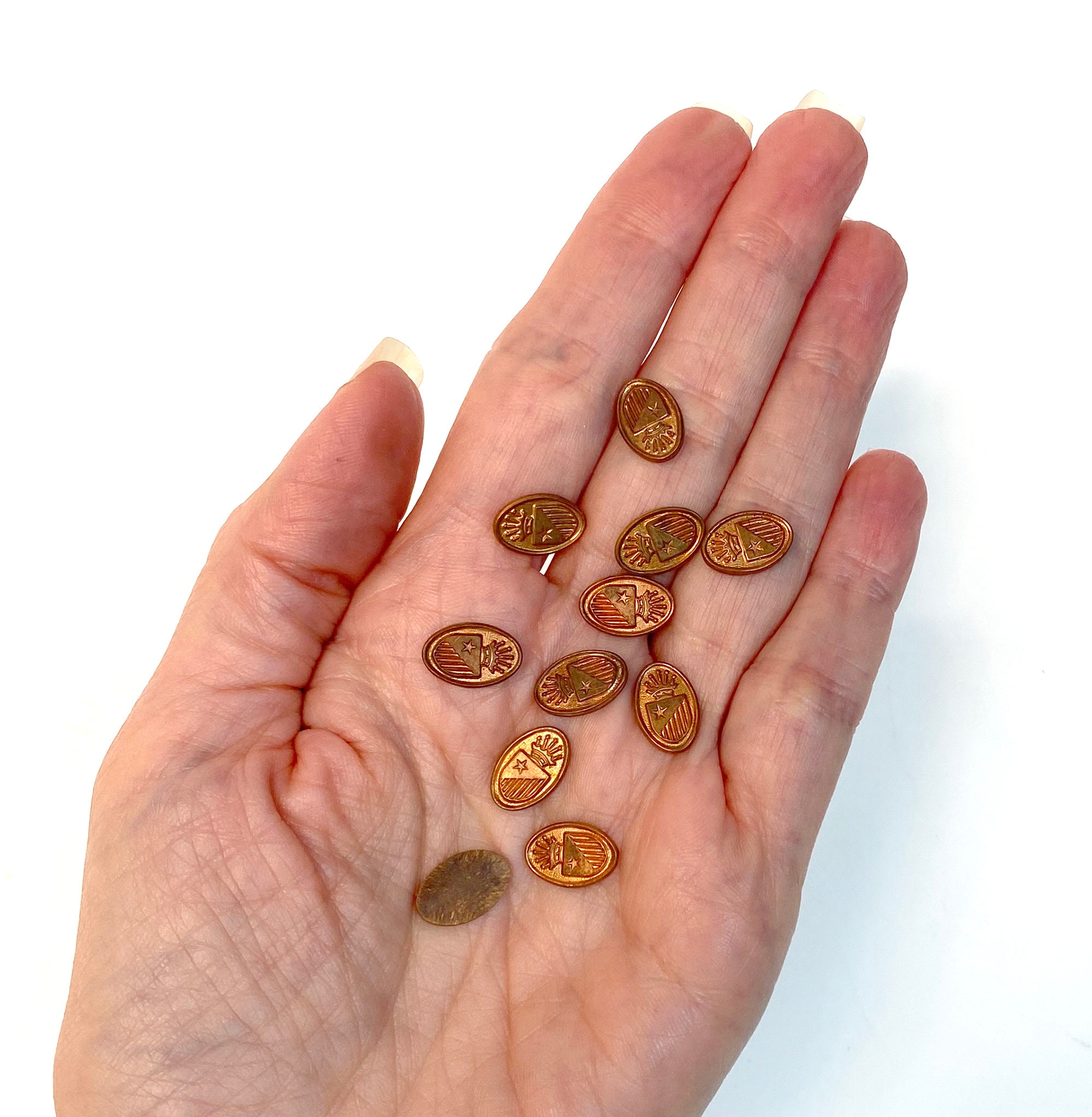 Oval Crest Emblem Stamped Copper Vintage: Embossed Pressed - Etsy