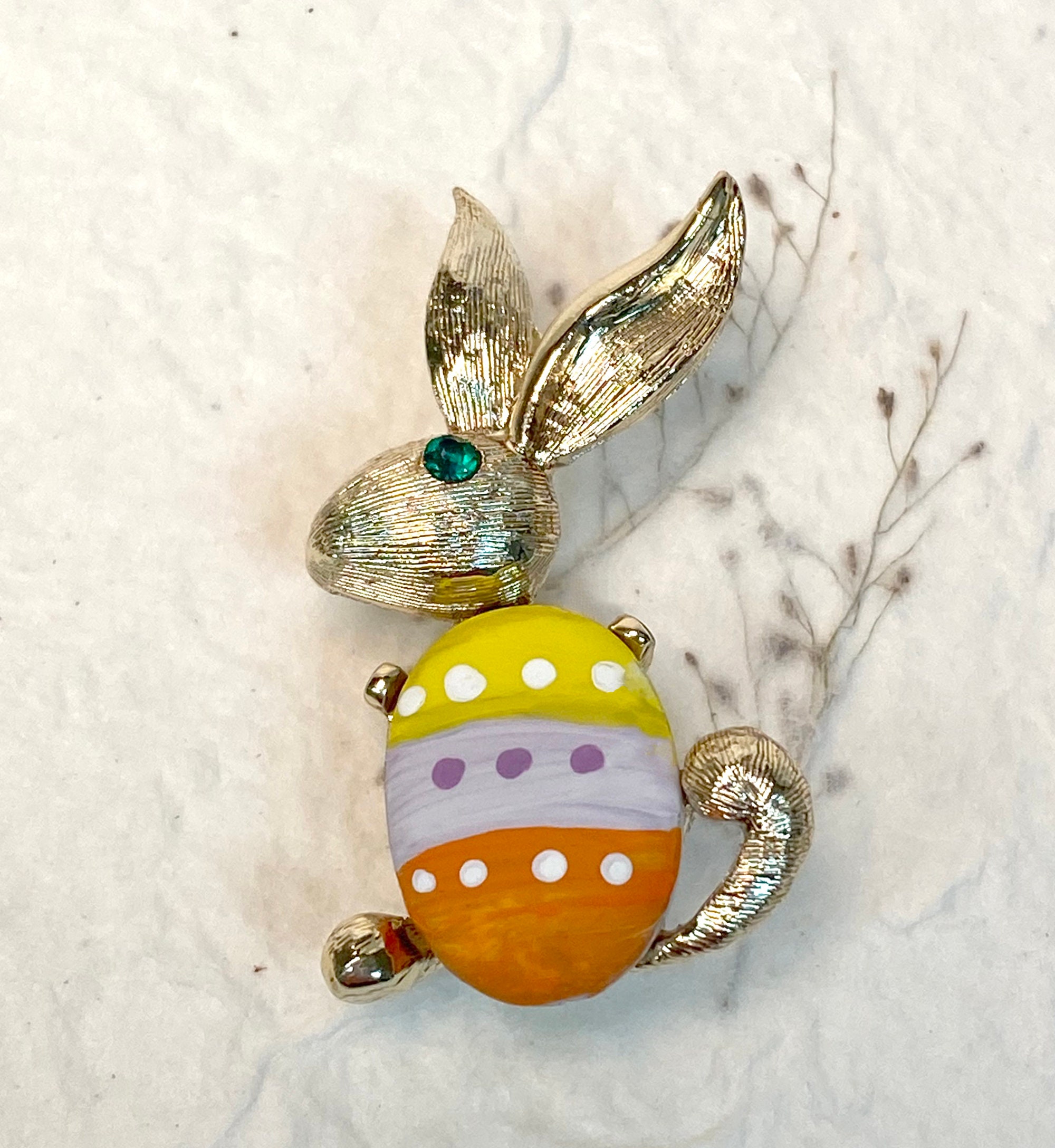 Rabbit Brooch Pins Vintage Jewelry Making Supply: Gold plated | Etsy