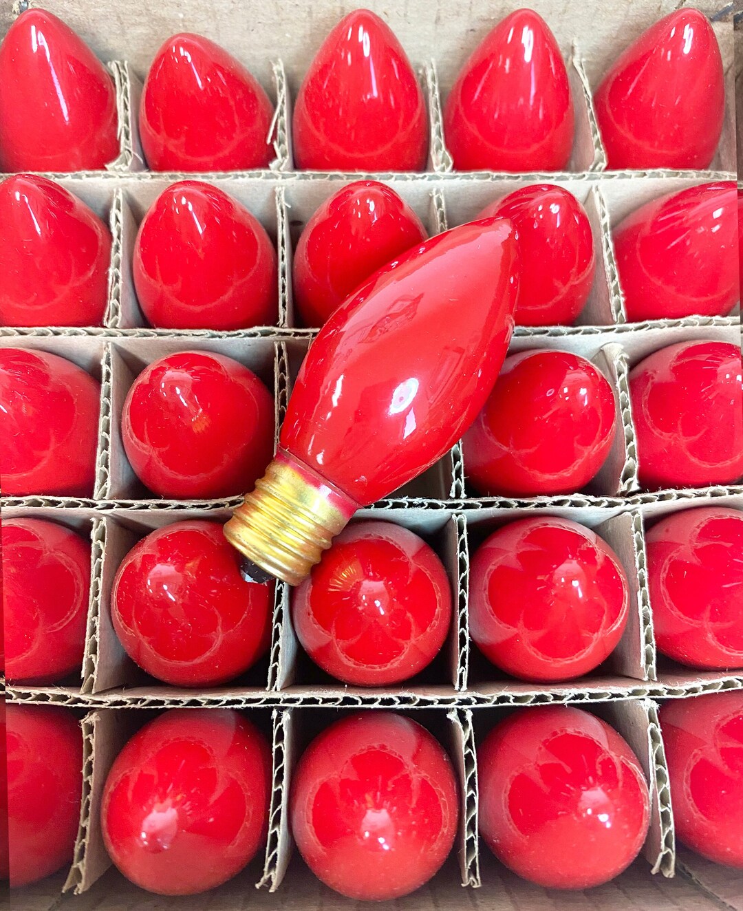 Red C9 Light Bulbs: Vintage Retro NEW! Box of 25 - Etsy
