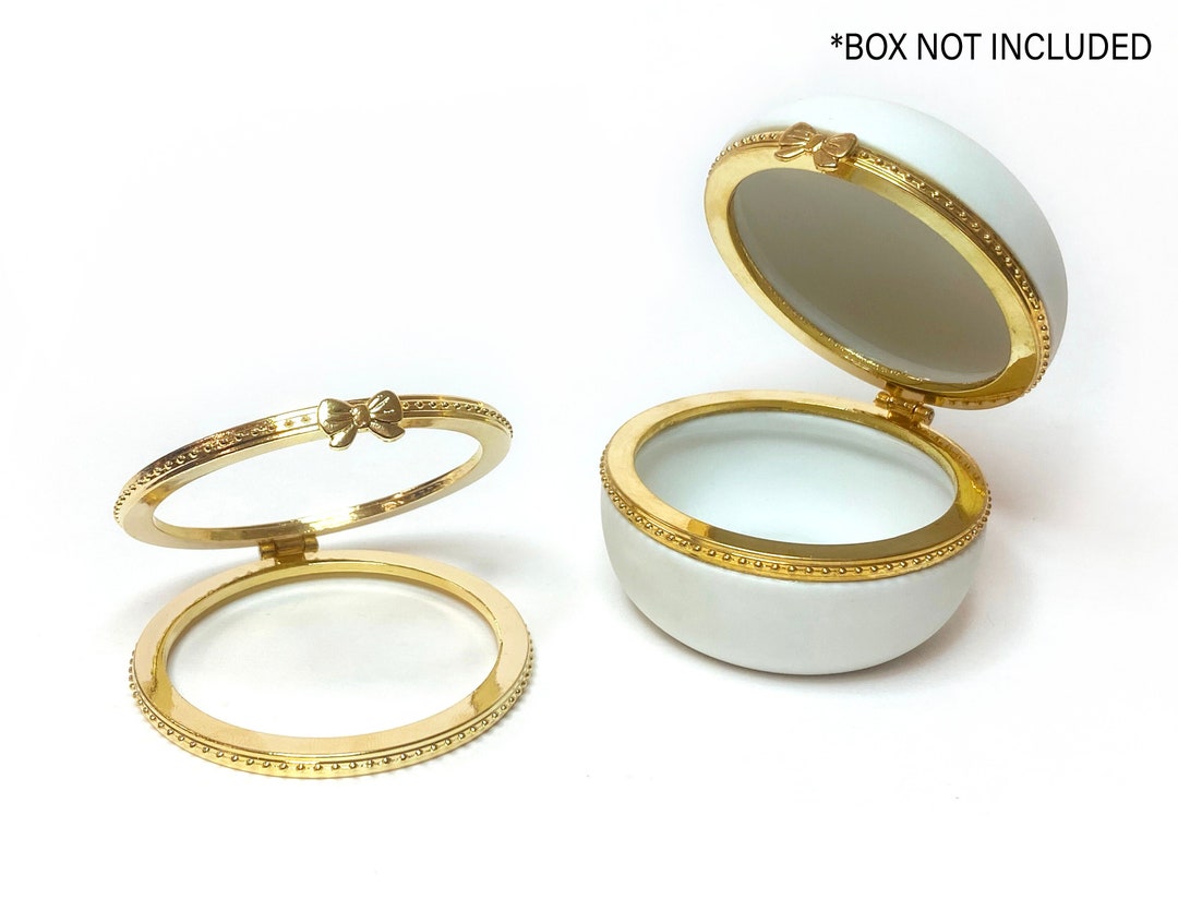 Circular Hinge for Round Boxes 2-1/4" Diameter: Gold Finish Cast Metal ...