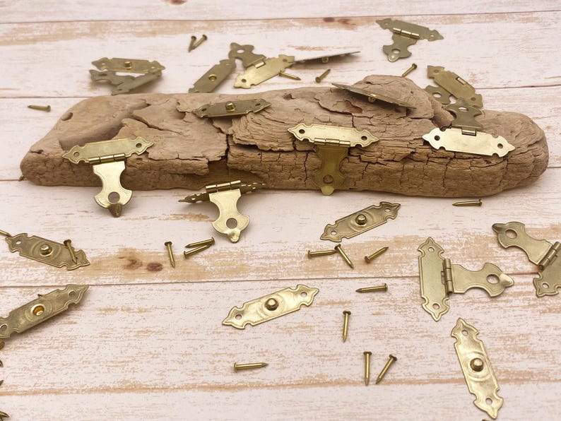 Mini Snap Catch Hasp for Small Boxes: Brass-plated Hinges & Pins, Craft ...