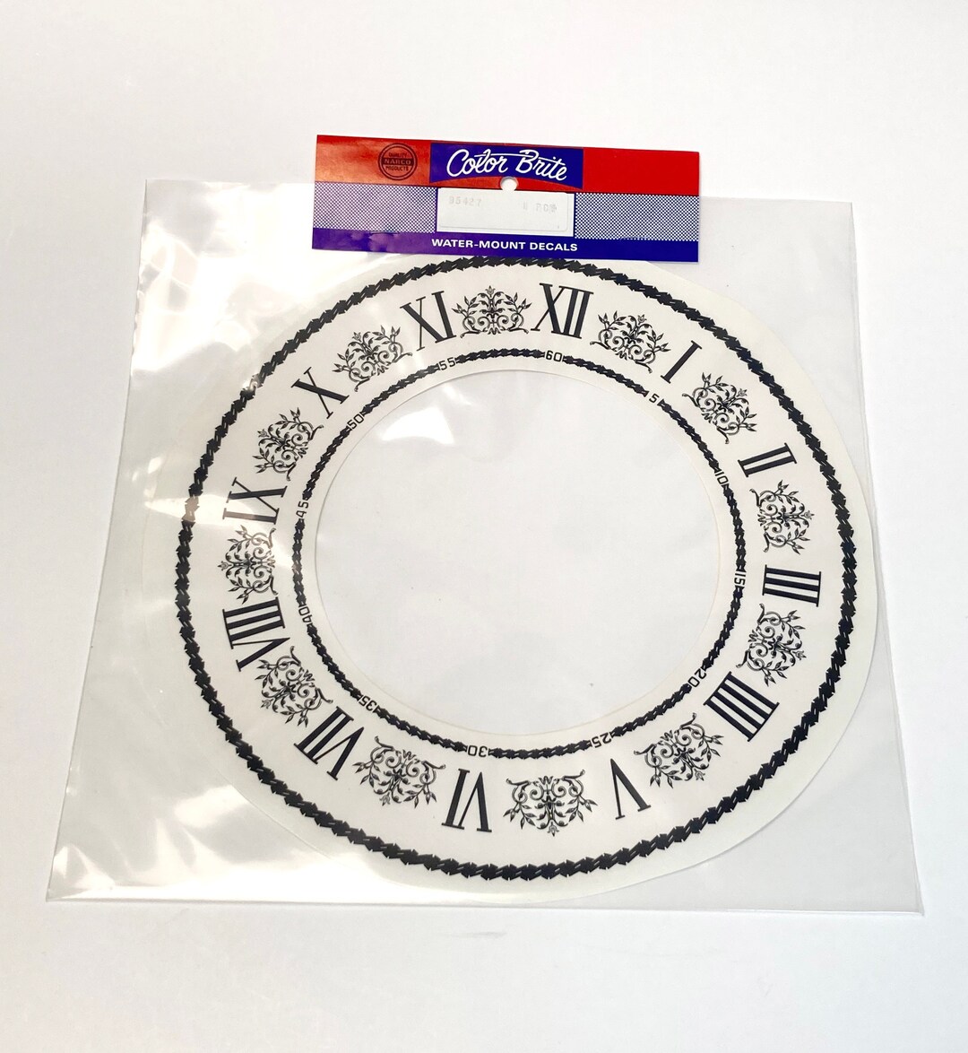 Vintage Ceramic Decal: Large Circular "roman Clock Face Dial" - Water ...