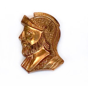 Copper Roman Soldier Warrior Profile: Embossed Vintage Pressed Metal ...