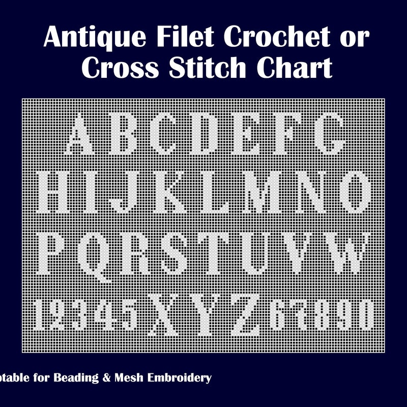 Filet Crochet Alphabet Patterns - Etsy
