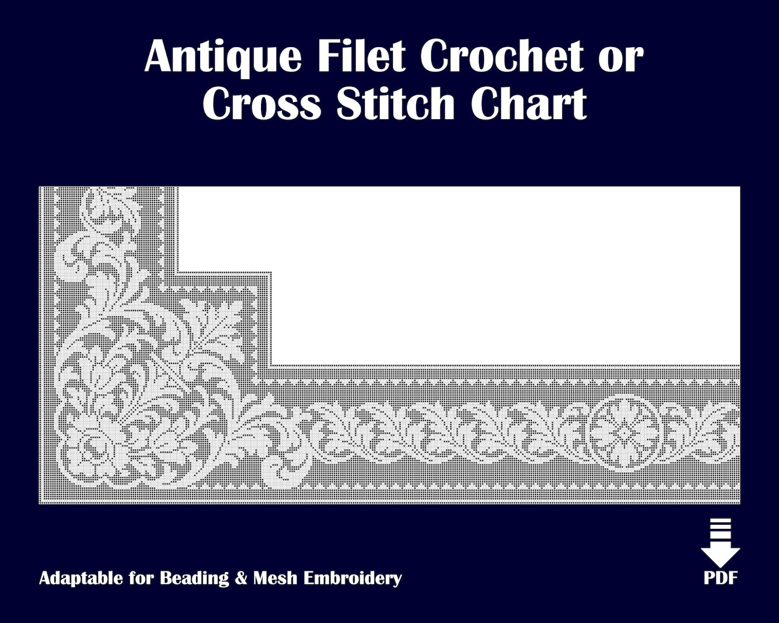 1x Pattern Chart for Filet Crochet / Cross Stitch Leaves Leaf - Etsy