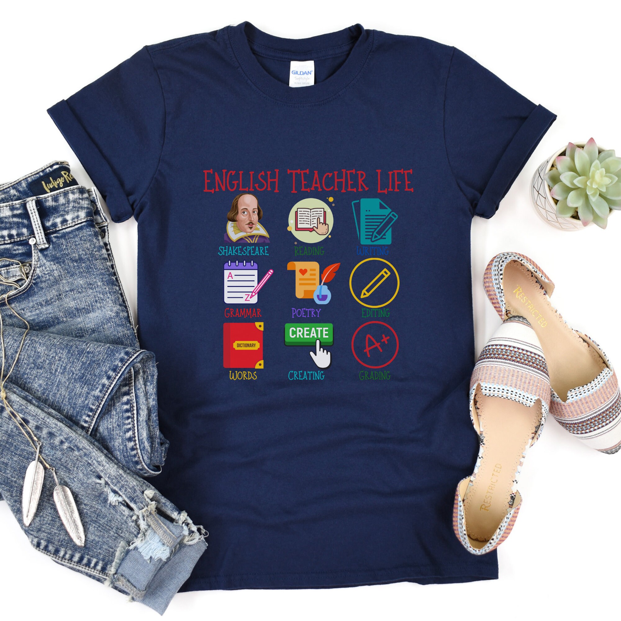 English Teacher Life T-shirt Gift for English Teacher ELA - Etsy