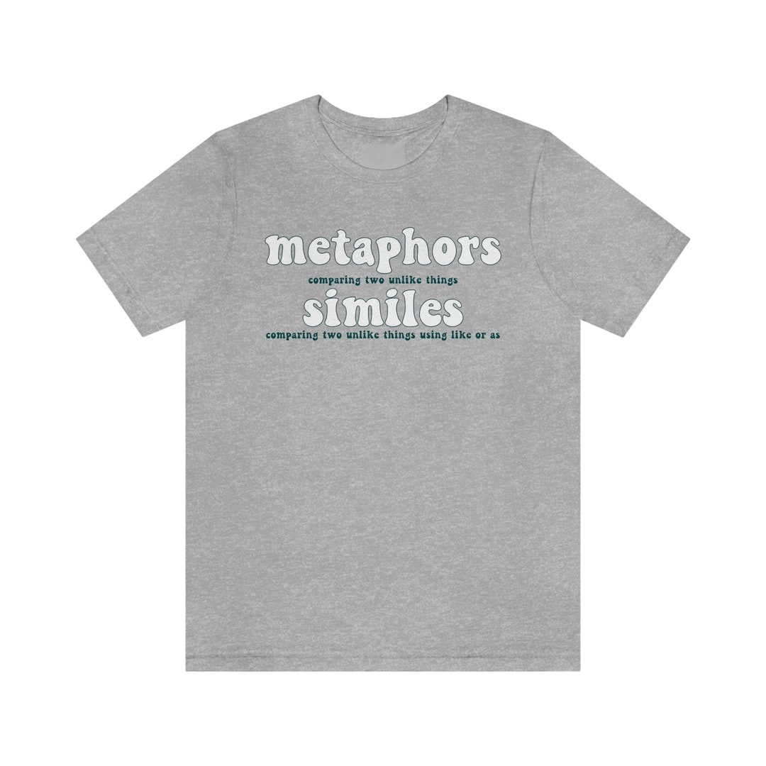 English Teacher Shirt, Simile and Metaphor T-shirt, Grammar Teacher ...