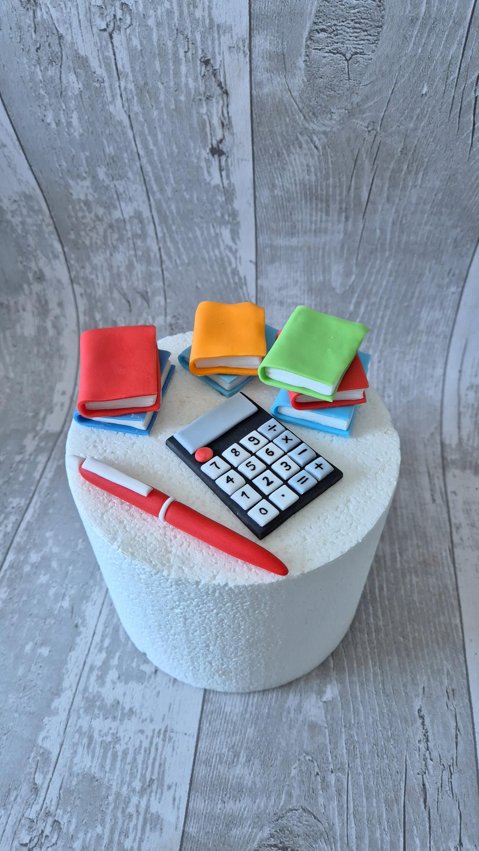 Edible Exam Themed Cake Topper Set - Books, Calculator, Pen ...