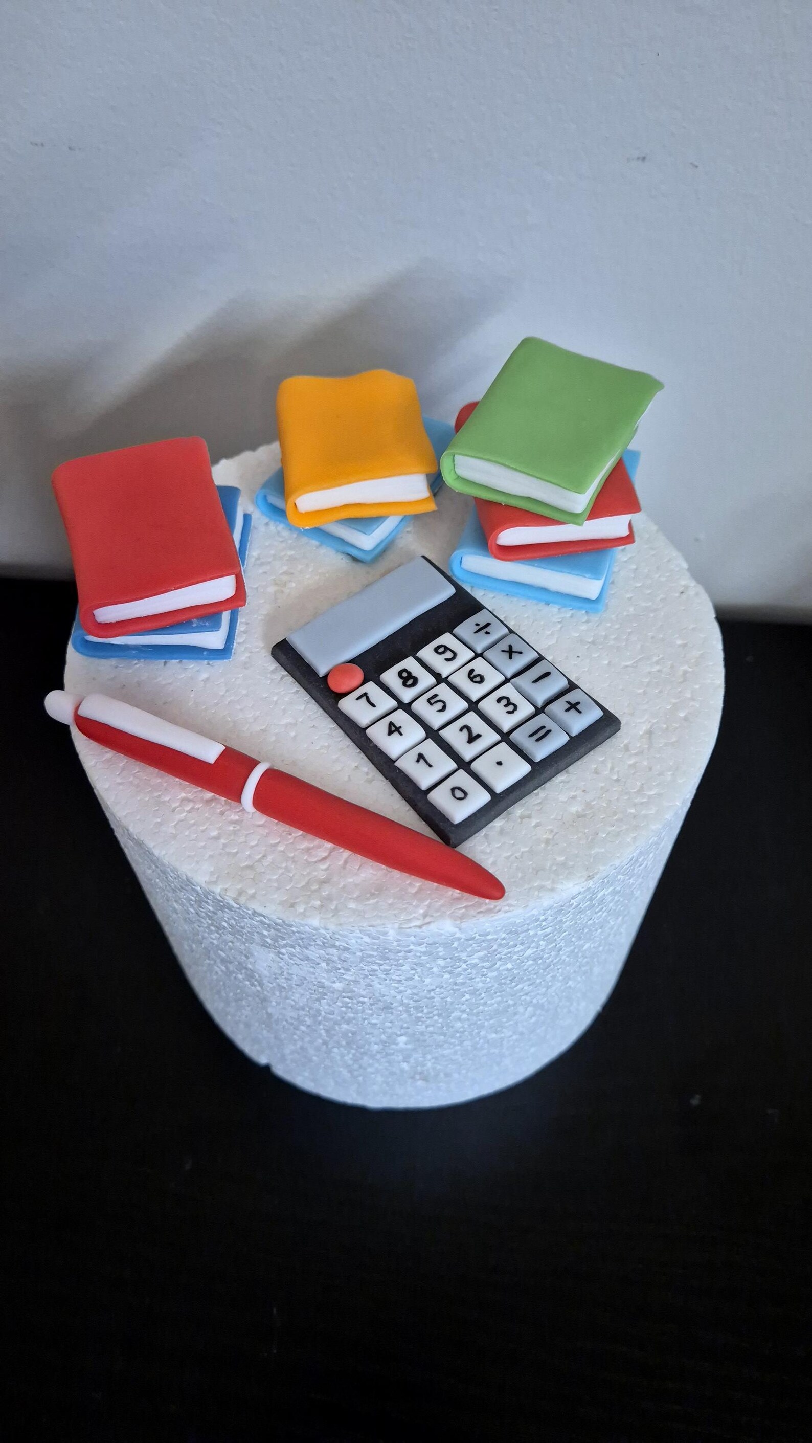 Edible Exam Themed Cake Topper Set - Books, Calculator, Pen ...