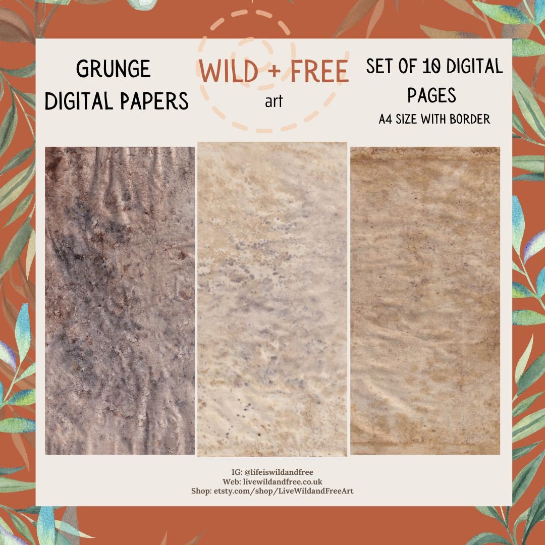 Grunge Digital Paper Pack for Junk Journalling and Scrapbooking - Etsy
