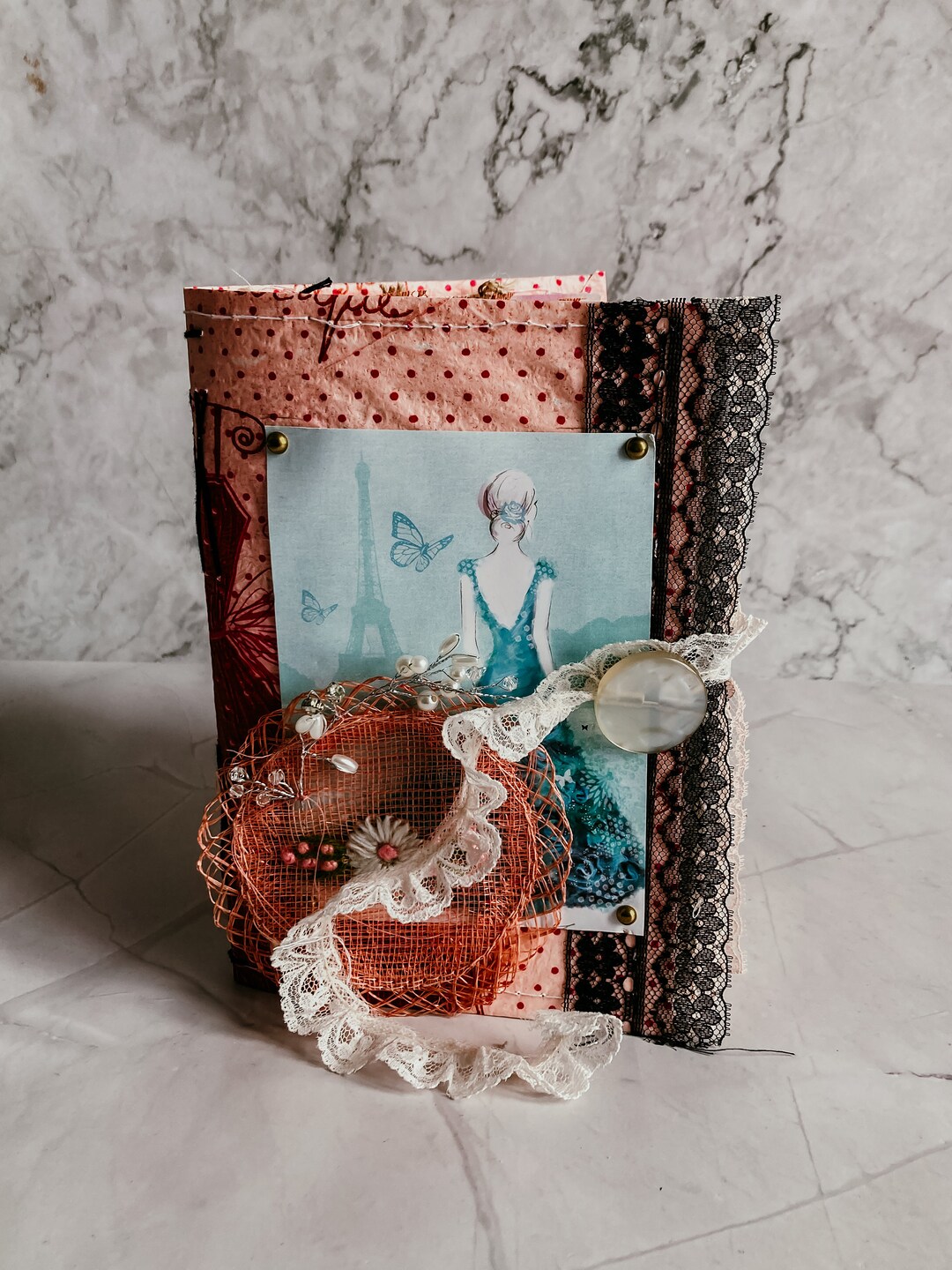Paris Mon Amour Junk Journal Diary Notebook Made From Recycled ...
