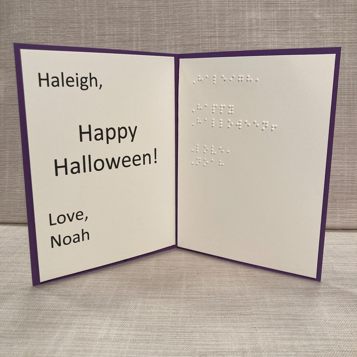 Bats - Embroidered Braille Card - Etsy