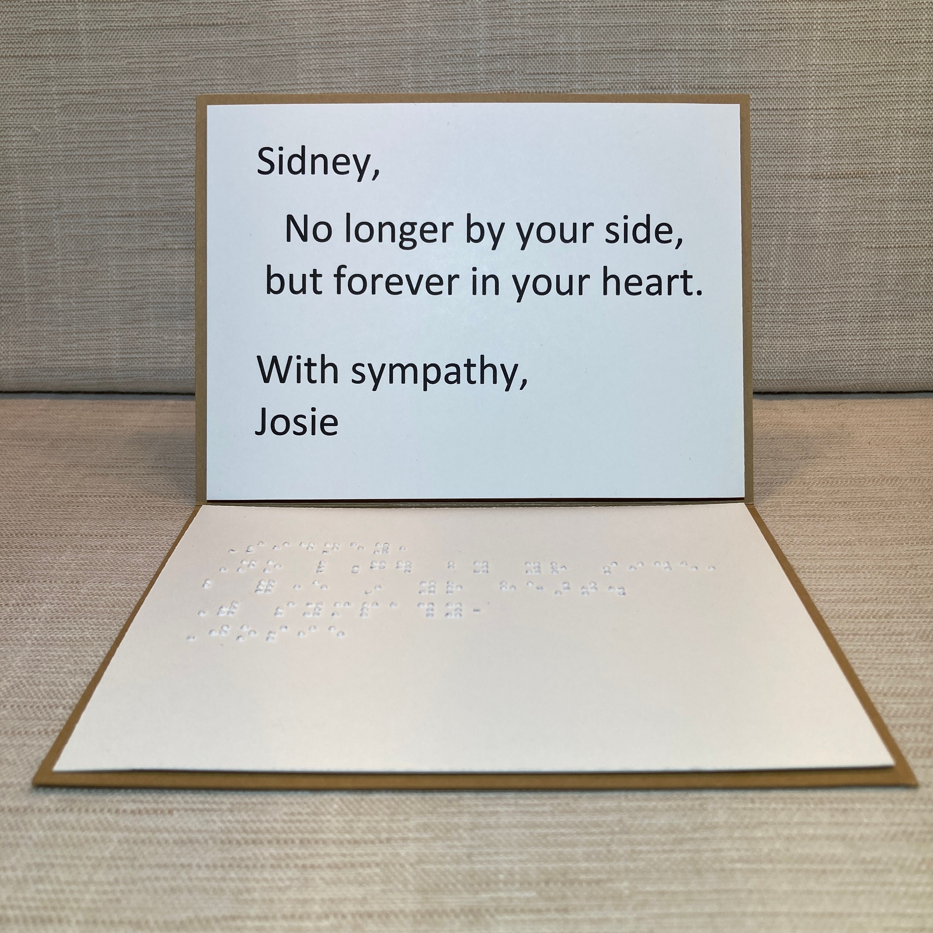 Guide Dog With Heart - Embroidered Braille Card - Etsy
