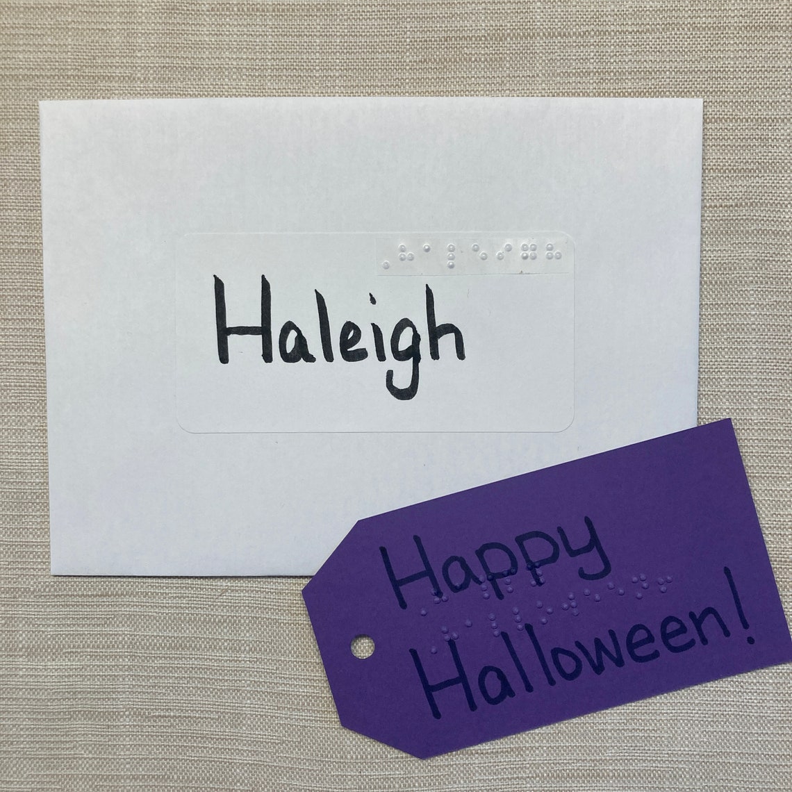 Bats Embroidered Braille Card - Etsy