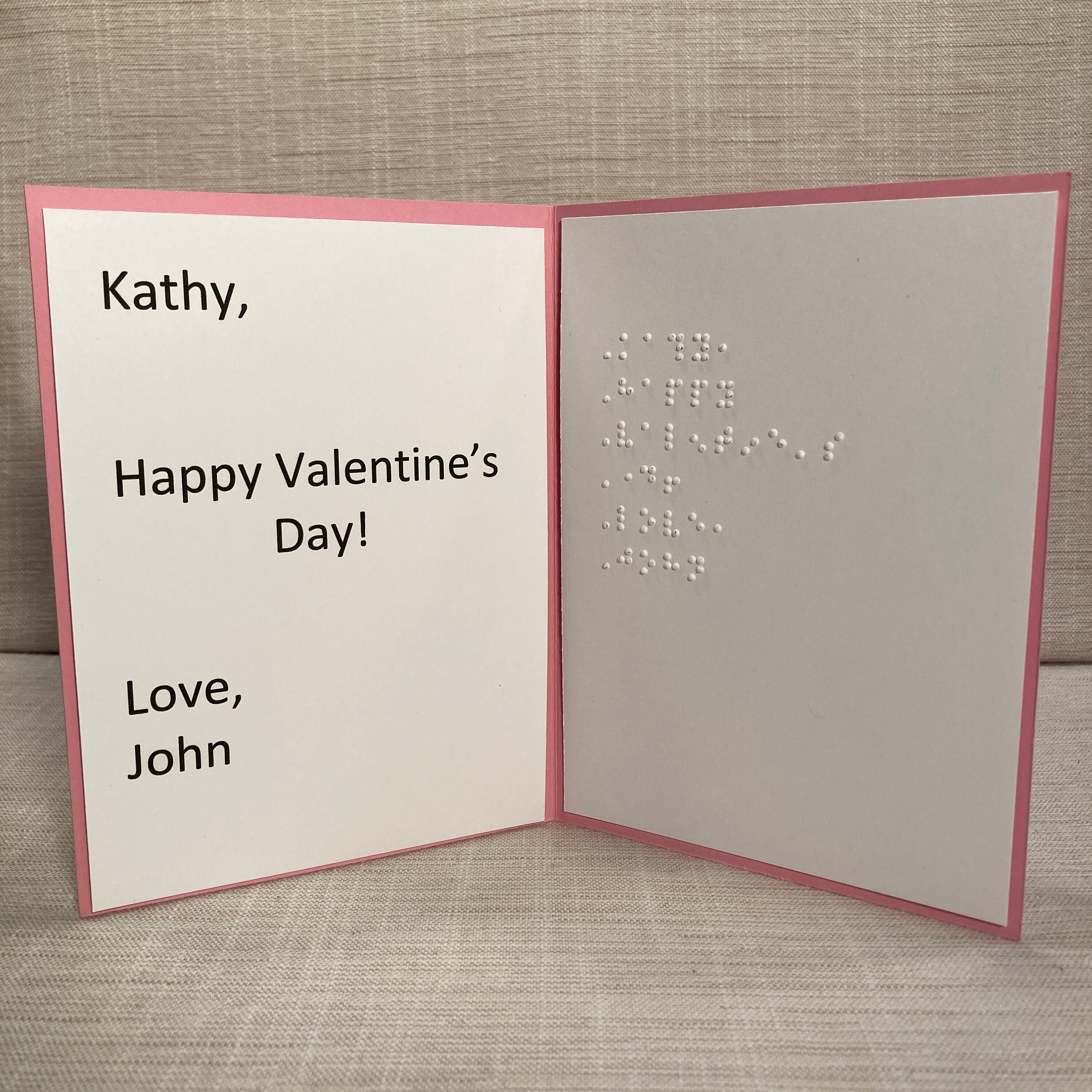 Hearts - Embroidered Braille Card - Etsy