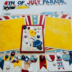 4th of July Parade/ Pre Made 12x12 Scrapbooking Page/ Premade Page ...