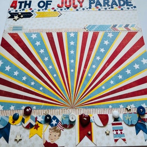 4th of July Parade/ Pre Made 12x12 Scrapbooking Page/ Premade Page ...