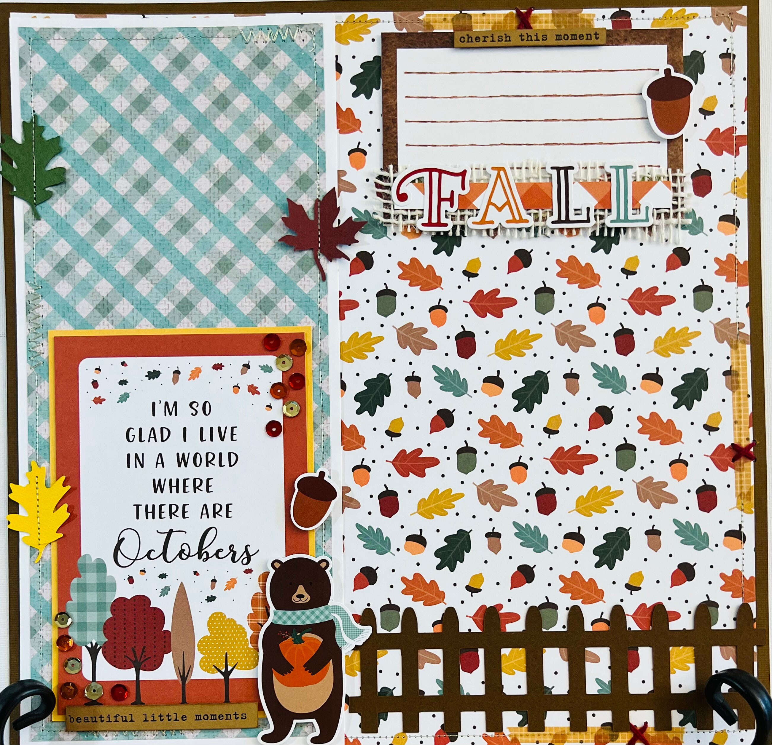 Fall Theme 12x12 Pre Made Scrapbook Page - Etsy