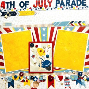 4th of July Parade/ Pre Made 12x12 Scrapbooking Page/ Premade Page ...