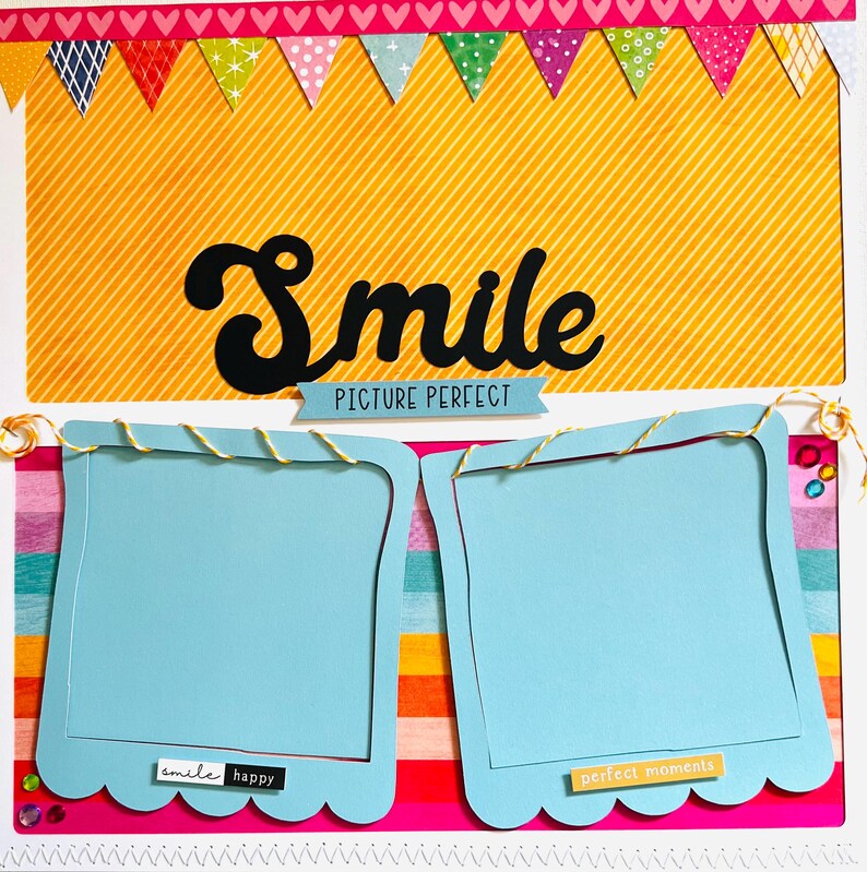 Smile/picture Perfect/ 12x12 Premade Scrapbooking Page/ Custom Hand ...