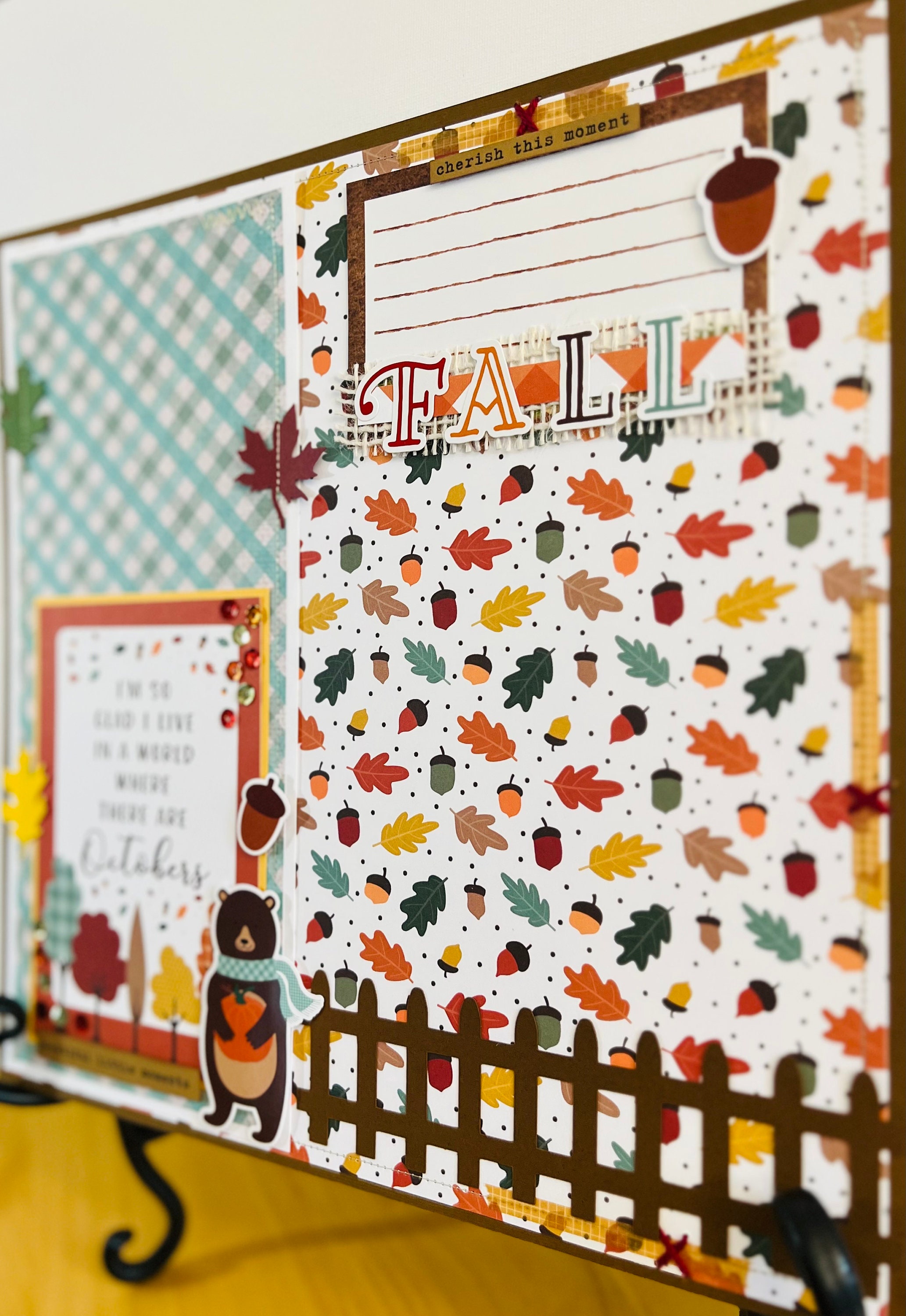 Fall Theme 12x12 Pre Made Scrapbook Page - Etsy