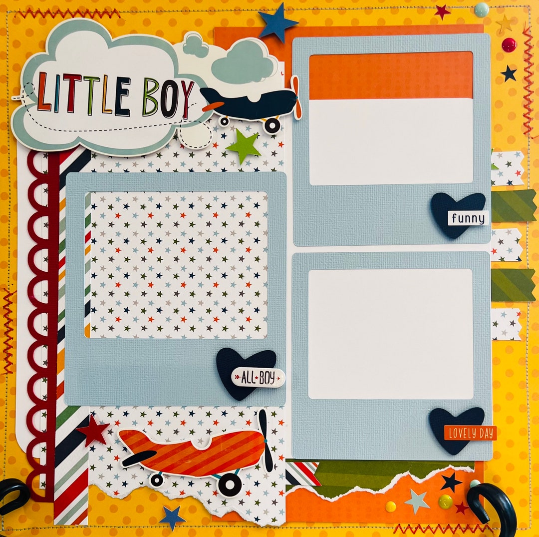 Boy Ages 2-7 12x12 Pre Made Scrapbooking Page - Etsy