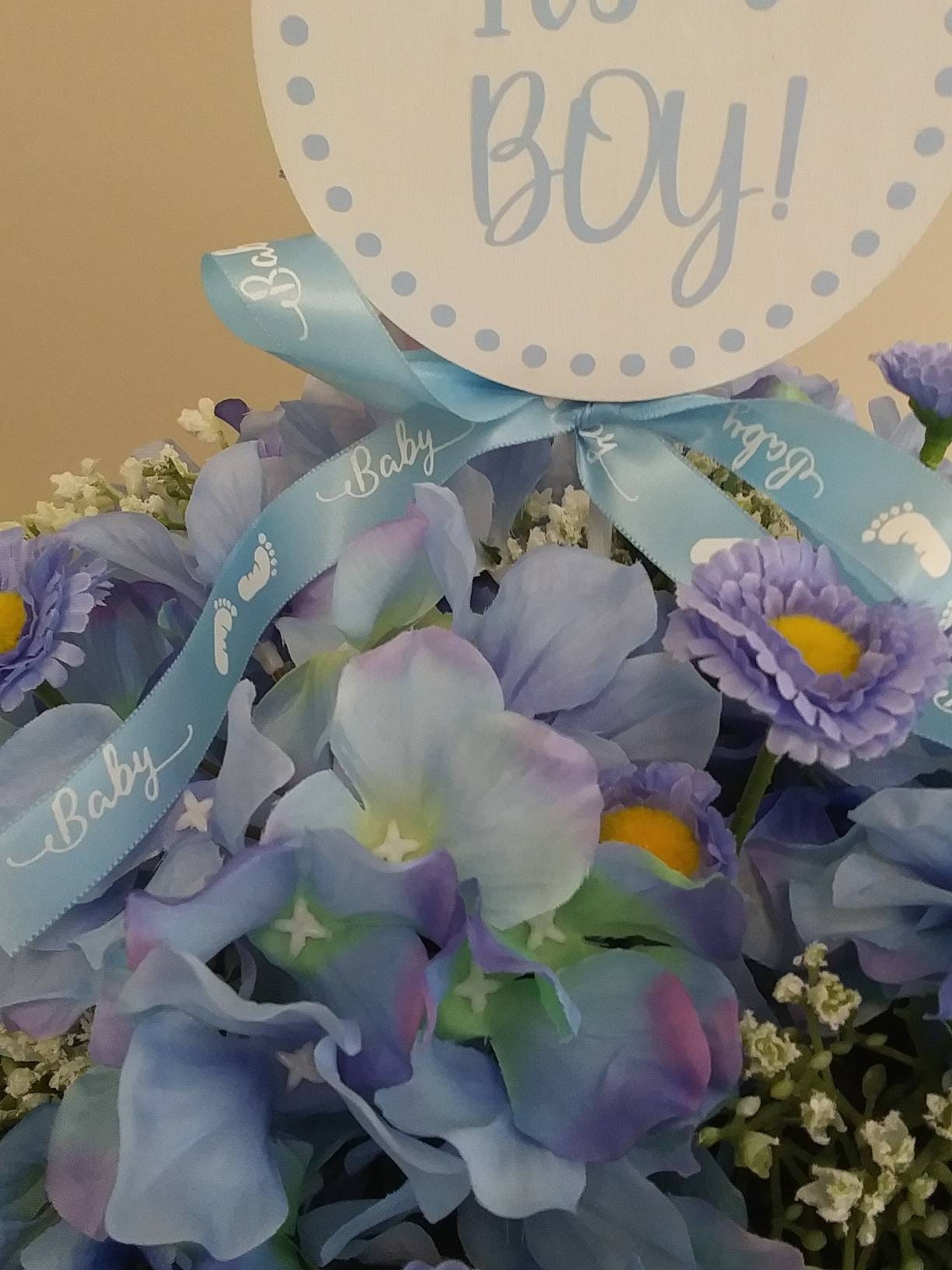 Blue Baby Boy Floral Baby Shower Arrangement - Etsy