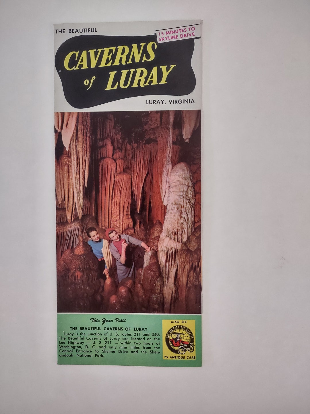 1964 Caverns of Luray Vintage Travel Brochure Virginia Vacation Road Trip - Etsy
