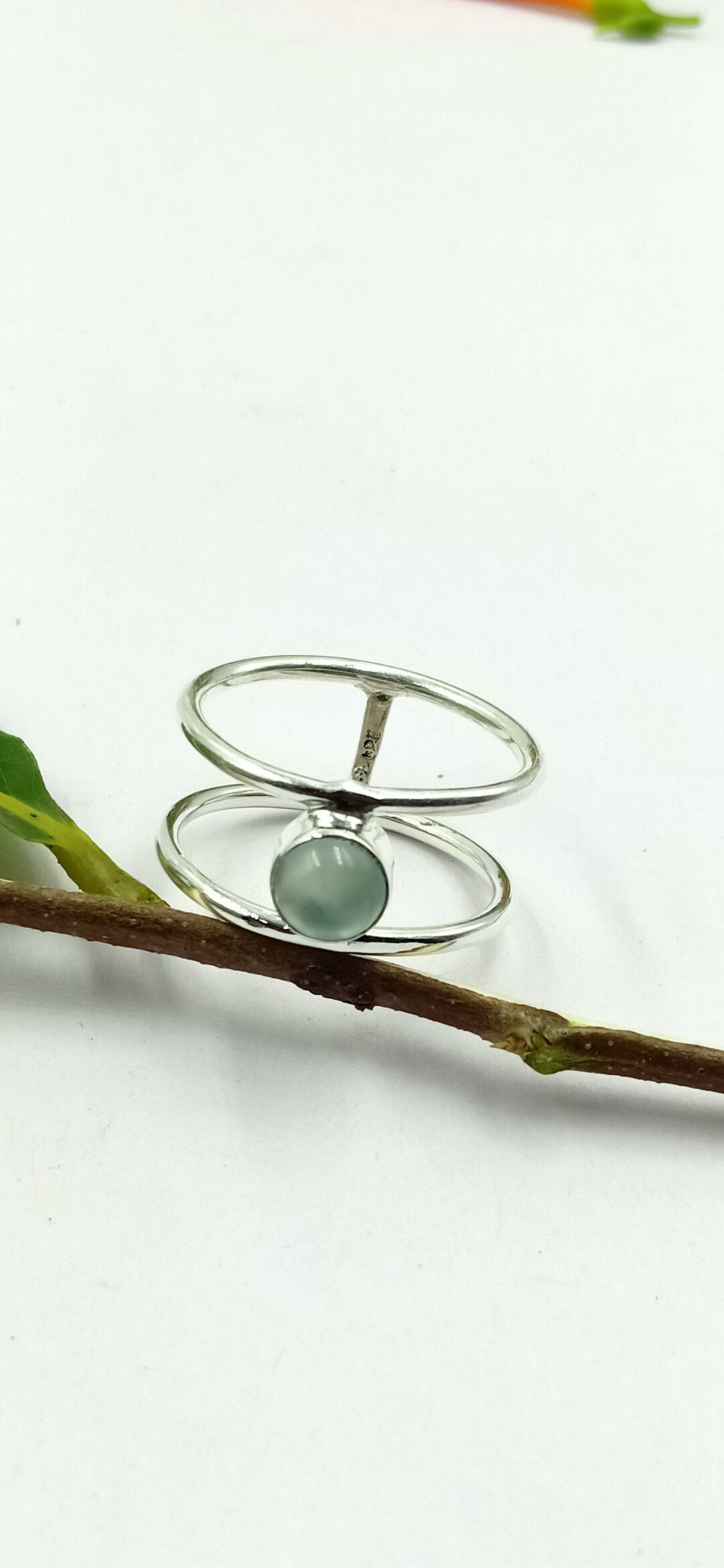 Blaue Chalcedon Ring handgemachte Edelstein Ring März - Etsy.de
